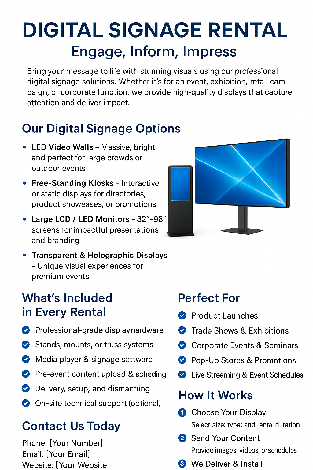 Digital Signage Rental (Touch Screen) - PC Rent